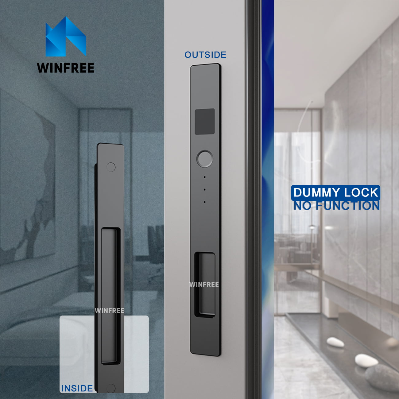 WINFREE Dummy Lock Door Handle for Sliding Door and Window Wooden ...